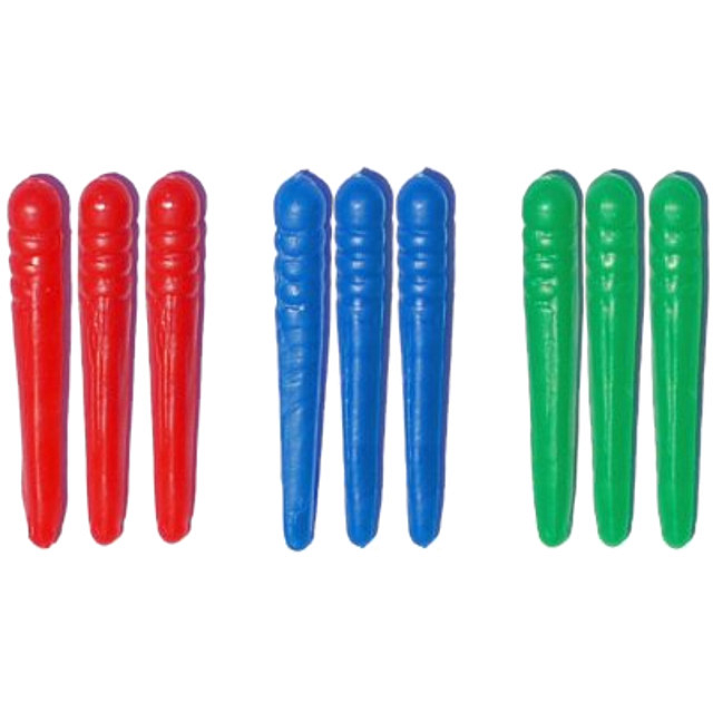 Cribbage Pegs - 9 Piece Plastic (3 Colors) | Card Games | Puzzle Master Inc