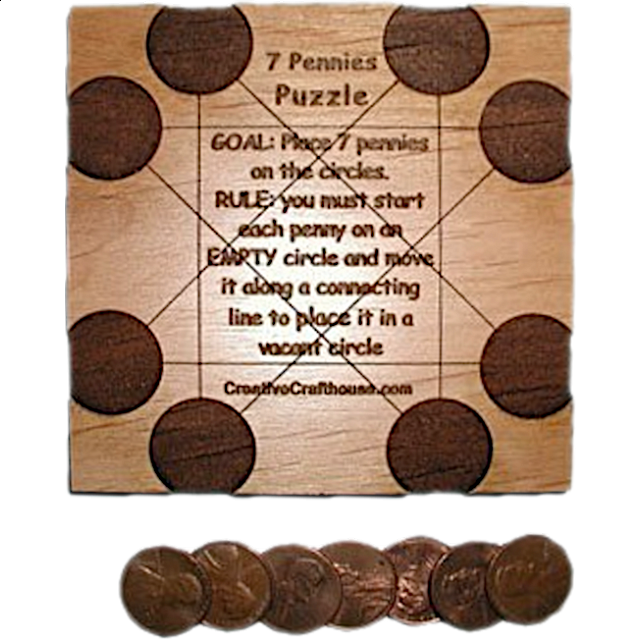 7 Pennies | Other Wood Puzzles | Puzzle Master Inc