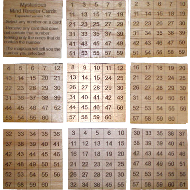Mysterious Mind Reader Cards expanded set 61 cards | More Wood Puzzles ...
