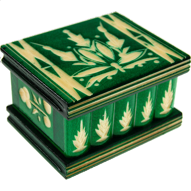 Romanian Puzzle Box - Small Green | Puzzle Boxes | Puzzle Master Inc