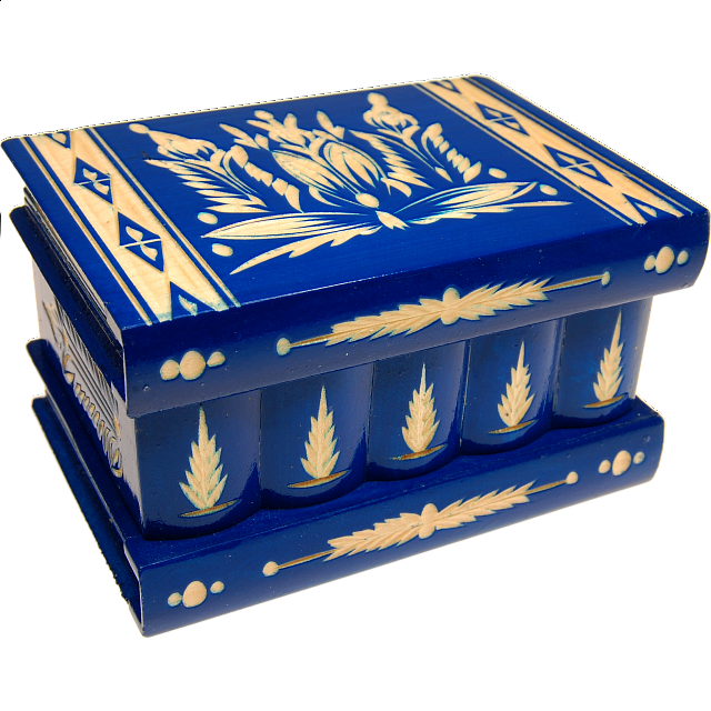 Romanian Puzzle Box - Large Blue | Puzzle Boxes | Puzzle Master Inc
