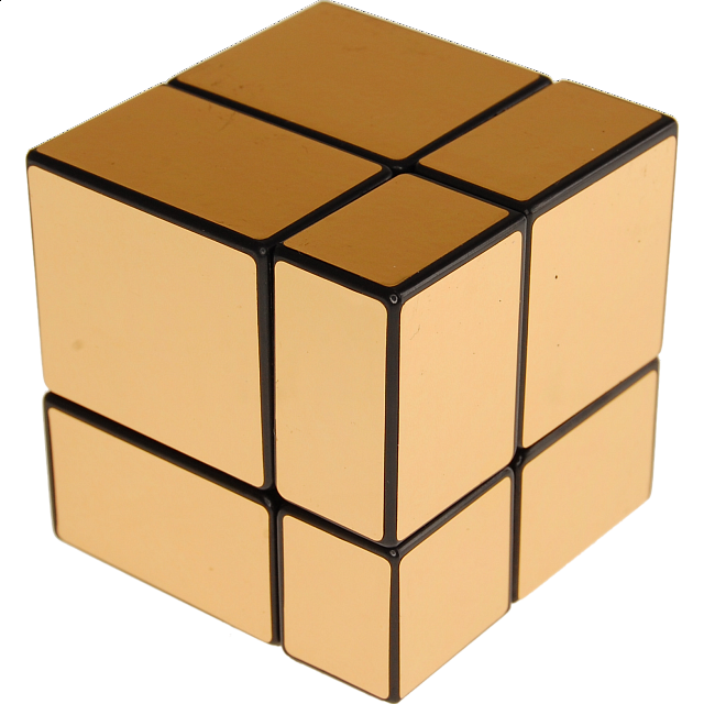Mirror 2x2x2 Cube - Black Body with Gold Labels | Rubik's Cube & Others ...