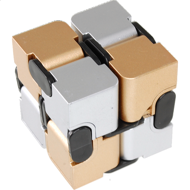 Infinity (Endless Fold) Cube - 2 color (gold & silver) | Fidget Toys ...