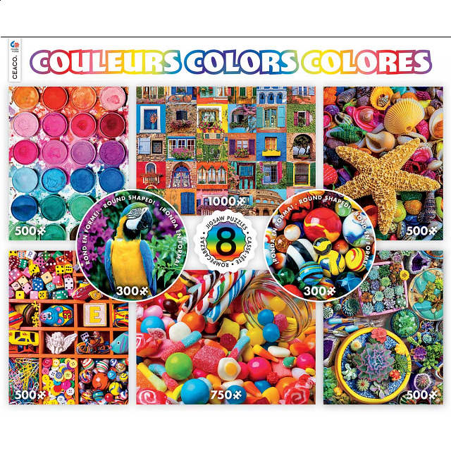 8 in 1 Puzzle Set - Colors | 500-999 Pieces | Puzzle Master Inc