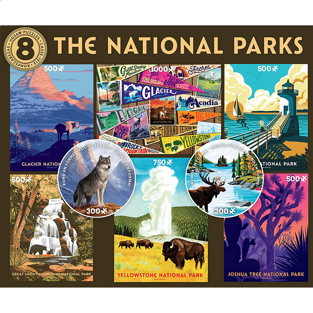 8 in 1 Multi-Piece Puzzle Set - The National Parks | Jigsaws | Puzzle ...
