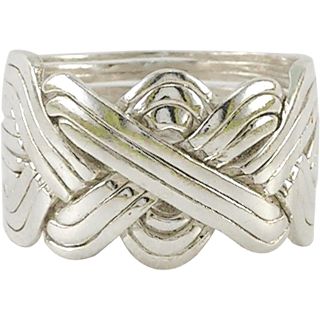 12 Band - Sterling Silver Puzzle Ring | Wire Puzzles | Puzzle Master Inc