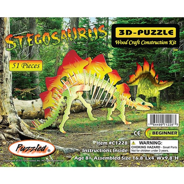 Stegosaurus - Illuminated 3D Wooden Puzzle | Wooden Models & Kits ...