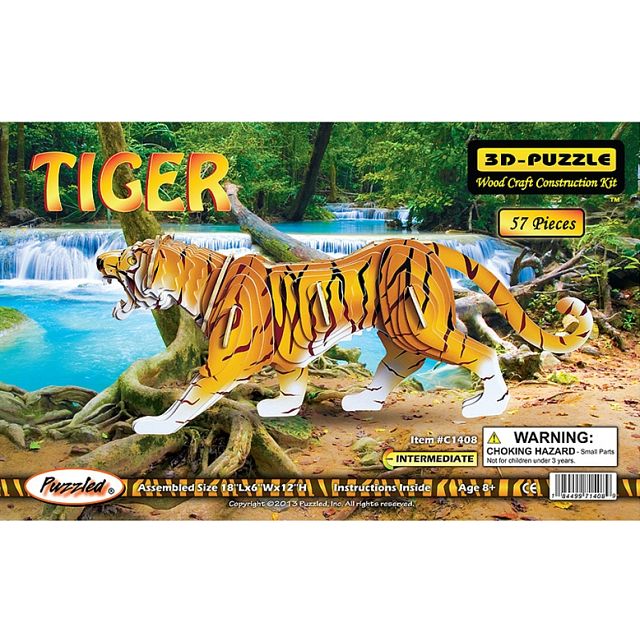 Tiger - Illuminated 3D Wooden Puzzle | Wooden Models & Kits | Puzzle ...