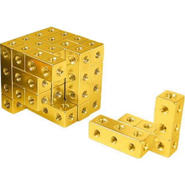 Fight Cube - 4x4x4 - Gold | Metal Puzzles | Puzzle Master Inc