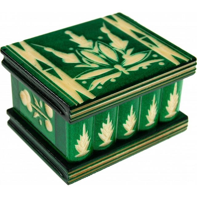 Romanian Puzzle Box - Small Green | Istvan Bondi | Puzzle Master Inc