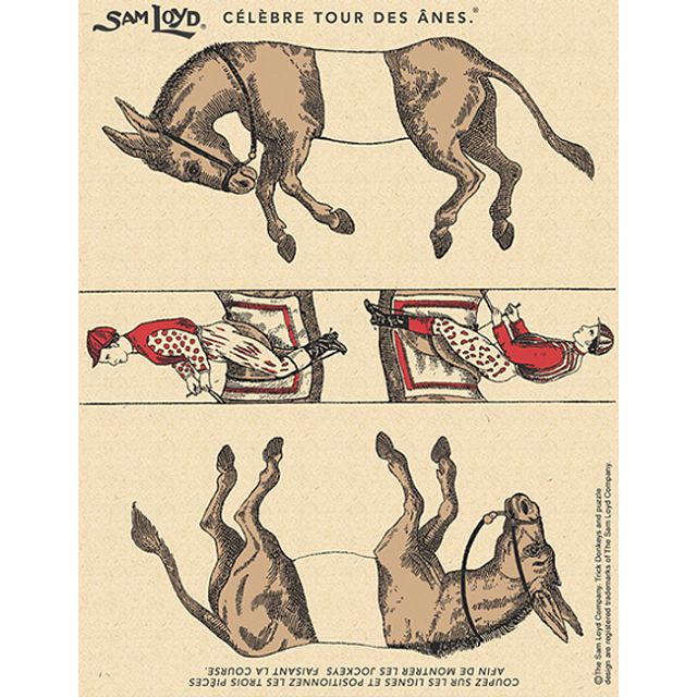 Famous Trick Donkeys - Color - Postcard - French | Paper Puzzles ...