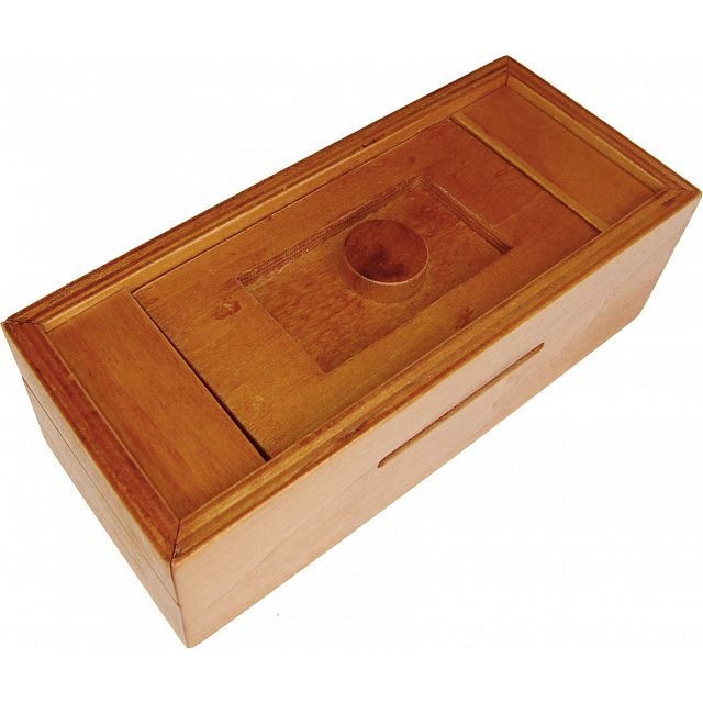 Secret Opening Box - Button Bank | Wooden Puzzle Boxes | Puzzle Master Inc
