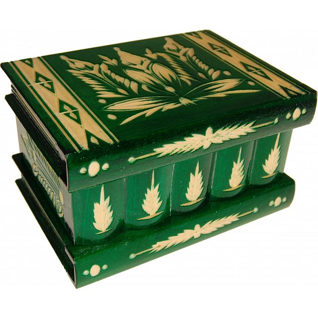 Romanian Puzzle Box - Large Green | Istvan Bondi | Puzzle Master Inc