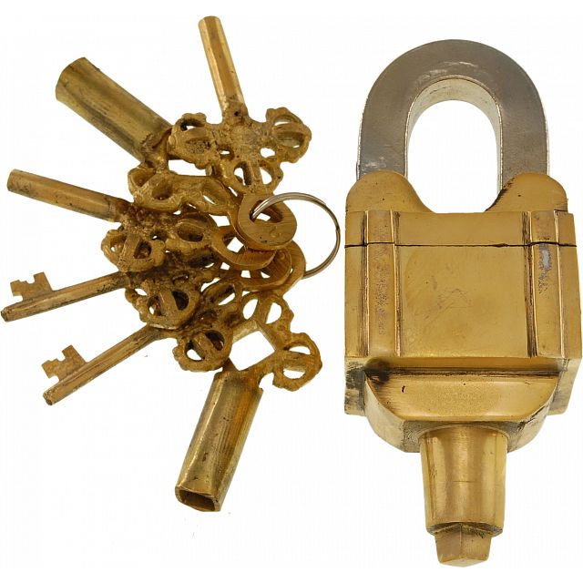 Brass 6 Key Square Trick Puzzle Padlock - (3 keys x 2) | Metal Puzzle ...