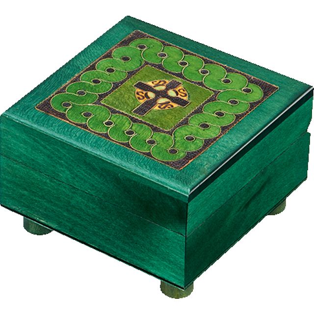 Green Celtic Puzzle Box | Wooden Puzzle Boxes | Puzzle Master Inc