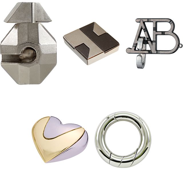 .Level 5 - a set of 5 Hanayama puzzles | Hanayama Metal Puzzles ...