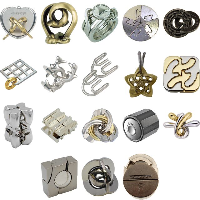 .Level 9 - a set of 15 Hanayama Puzzles | Metal Puzzles | Puzzle Master Inc