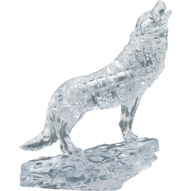 3D Crystal Puzzle - Wolf (Clear) | 3D Crystal Puzzles | Puzzle Master Inc