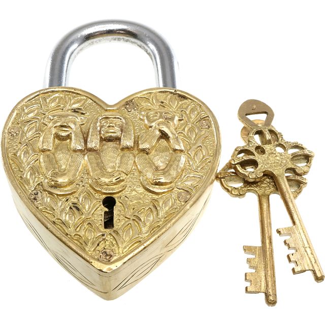 Heart Trick Padlock - 3 Monkeys | Puzzle Locks | Puzzle Master Inc