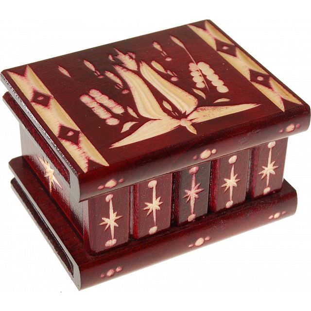 Romanian Puzzle Box - Small Burgundy | Istvan Bondi | Puzzle Master Inc