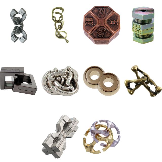 .Level 10 - a set of 11 Hanayama puzzles | Hanayama Metal Puzzles ...