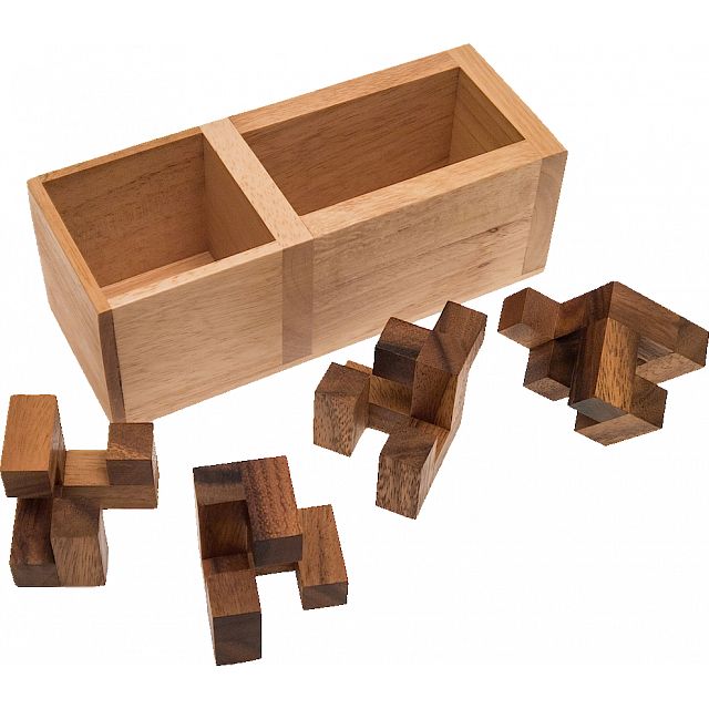 Four in the Box | European Wood Puzzles | Puzzle Master Inc