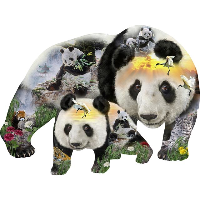 Panda-monium - Shaped Jigsaw Puzzle | 1000 Pieces | Puzzle Master Inc