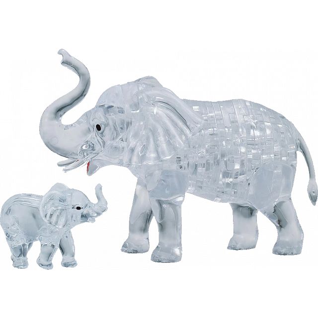 3D Crystal Puzzle - Elephant & Baby | 3D Crystal Puzzles | Puzzle ...