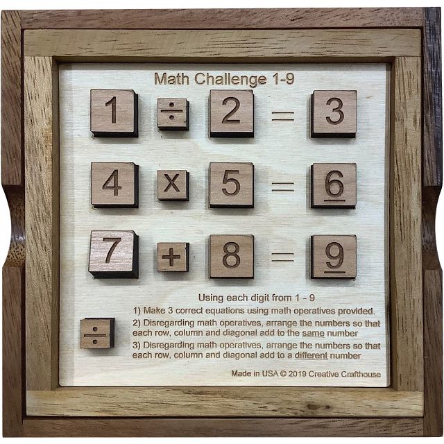 Math Challenge 1-9 | More Wood Puzzles | Puzzle Master Inc
