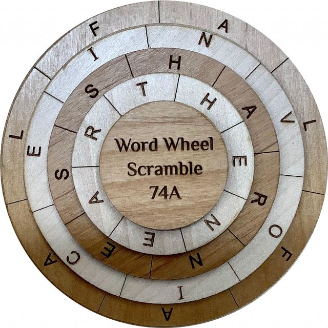 Word Wheel Scramble 74A | More Wood Puzzles | Puzzle Master Inc