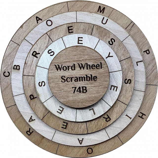 Word Wheel Scramble 74B | More Wood Puzzles | Puzzle Master Inc