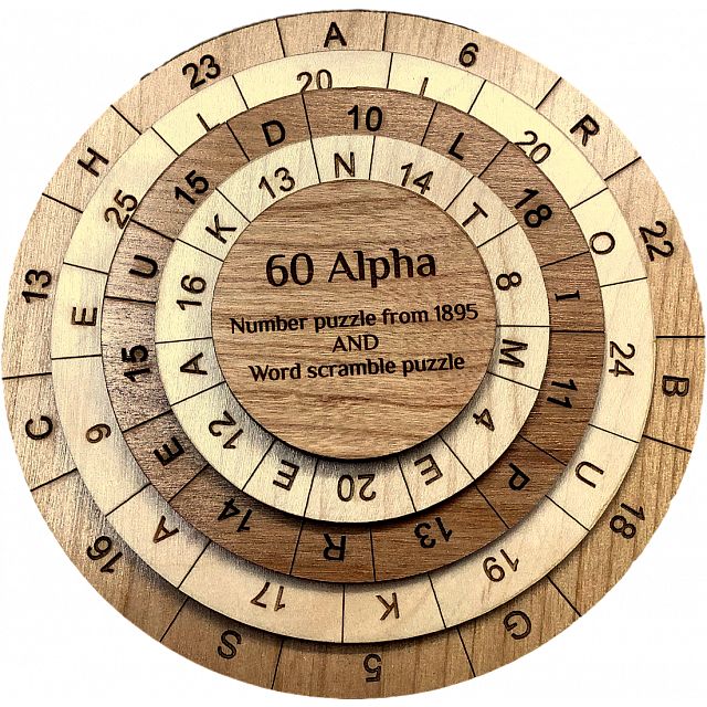 60 Alpha Puzzle | More Wood Puzzles | Puzzle Master Inc