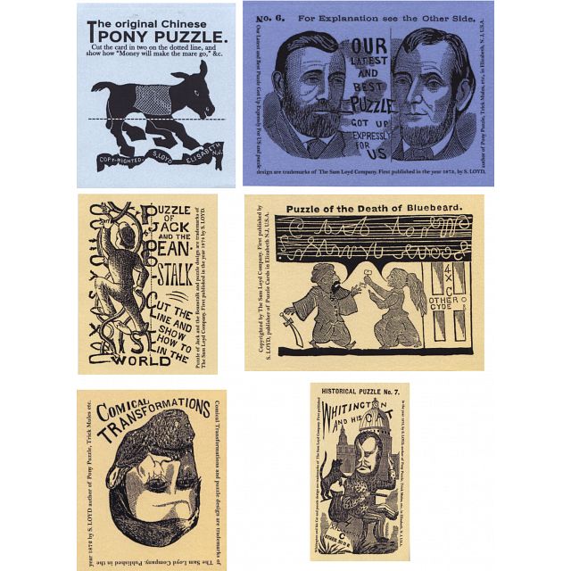 Sam Loyd Collection - 6 Card Set | Paper Puzzles | Puzzle Master Inc