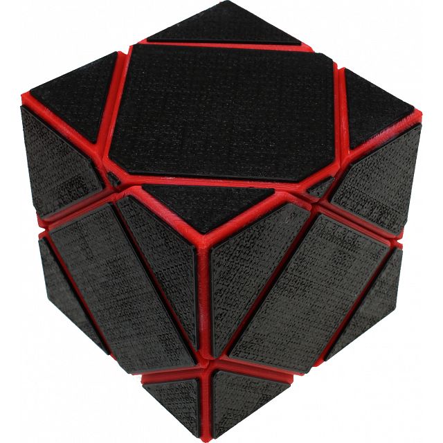 Mirror Skewb - Red Body with Black Tiles (Lee Mod) | 3D Printed Puzzles ...