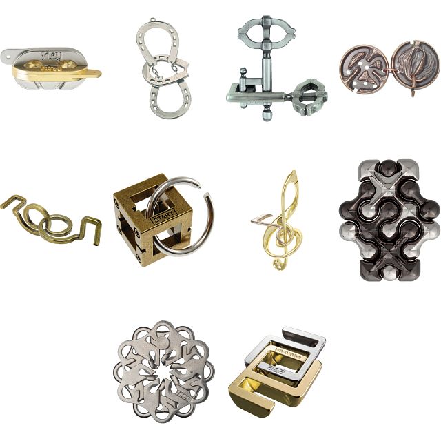 .Level 6 - a set of 10 Hanayama puzzles | Metal Puzzles | Puzzle Master Inc