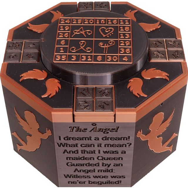 Angel Cryptex Cylinder Puzzle Box | Laurence Chen | Puzzle Master Inc