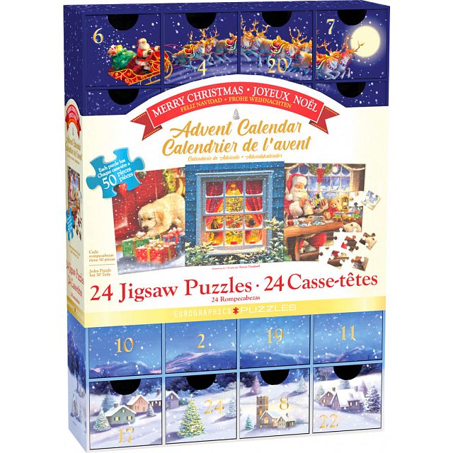 Advent Calendar - Merry Christmas | 1-100 Pieces | Puzzle Master Inc