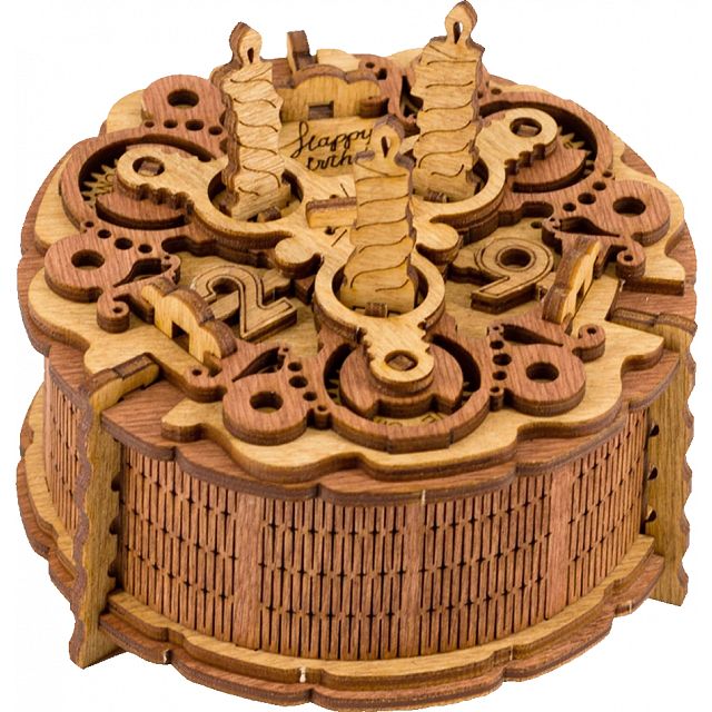 Birthday Cake Gift Puzzle Box | Wooden Puzzle Boxes | Puzzle Master Inc