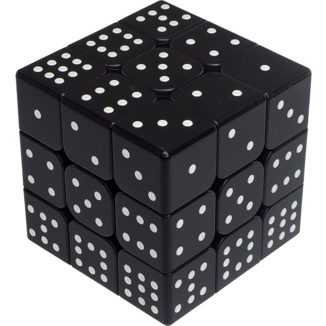 3x3x3 Blind Touching Dice Cube (Version 1) - Black Body | 3x3 | Puzzle ...