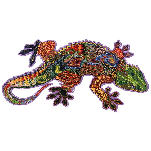 Wooden Jigsaw Puzzle: Fun Size - Gecko | 1-100 Pieces | Puzzle Master Inc