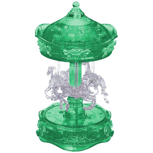3D Crystal Puzzle Deluxe - Carousel (Green) | 3D Crystal Puzzles ...
