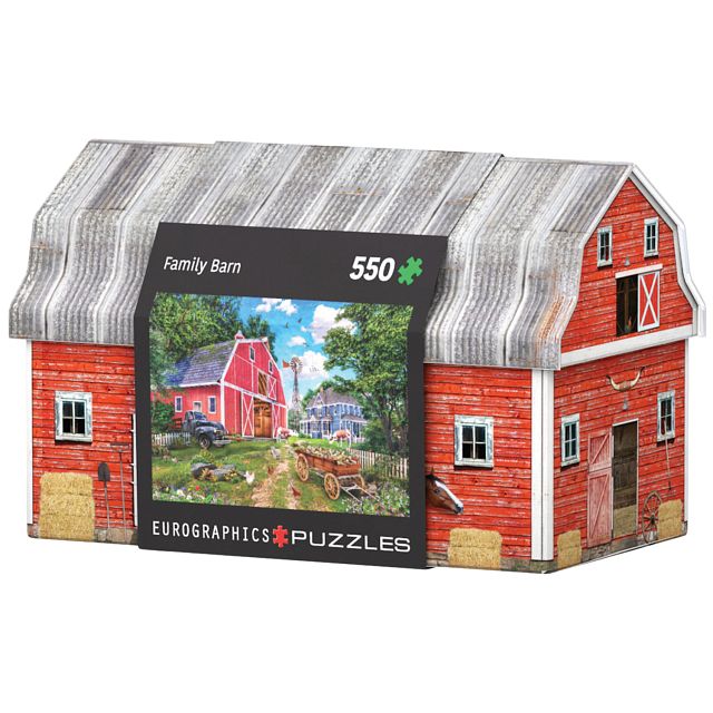 Family Barn - 550 Piece Jigsaw Puzzle in Collectible Tin | 500-749 ...