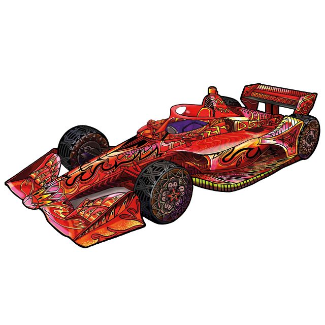 Rainbow Wooden Puzzle - Race Car | Wooden Jigsaws | Puzzle Master Inc