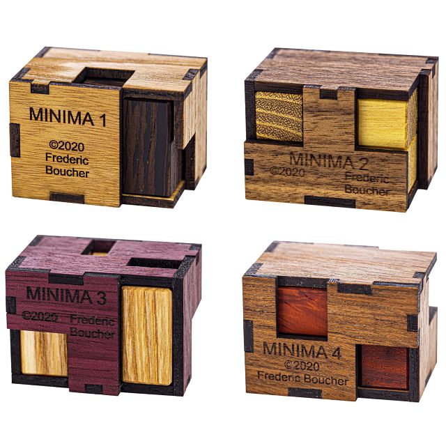 Minima Set - Puzzles 1-4 | European Wood Puzzles | Puzzle Master Inc