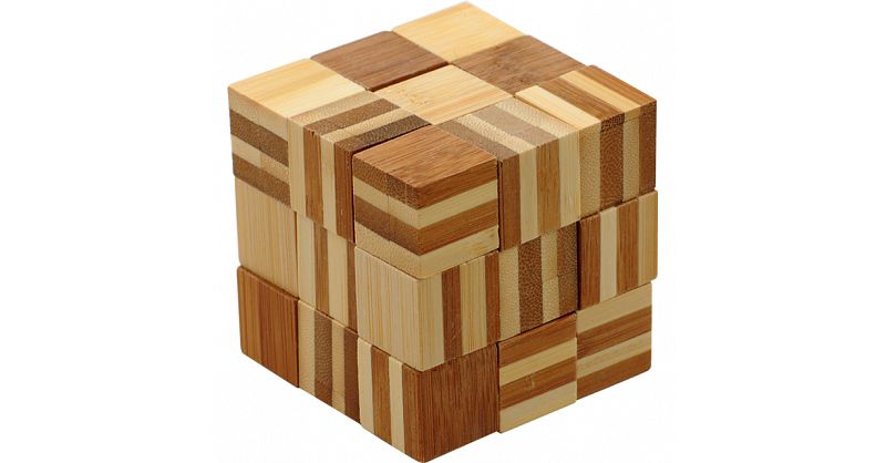Bamboo Wood Puzzle - Cube Chain | More Wood Puzzles | Puzzle Master Inc