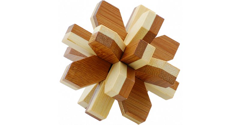 Puzzle Solution for Bamboo Wood Puzzle - Snowflake - Puzzle Master Inc.