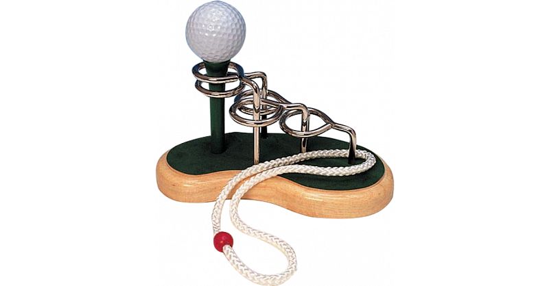 Puzzle Solution for Golf Tee - 3D Wooden String Puzzle - Puzzle Master Inc.