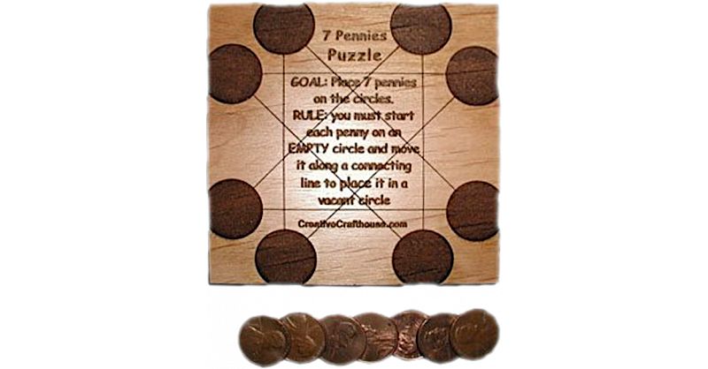 7 Pennies | More Wood Puzzles | Puzzle Master Inc