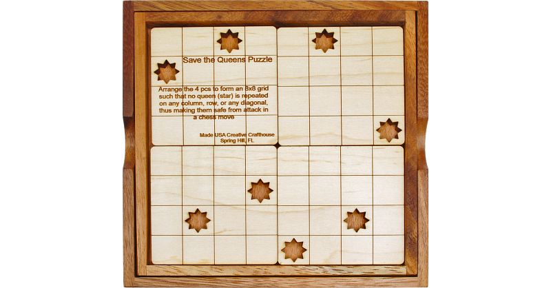 Save the Queens Chess Puzzle | Wood Puzzles | Puzzle Master Inc