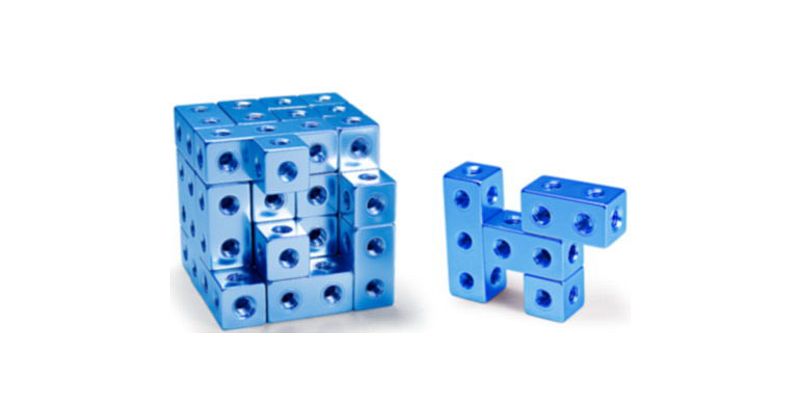 Fight Cube - 4x4x4 - Blue | More Metal Puzzles | Puzzle Master Inc